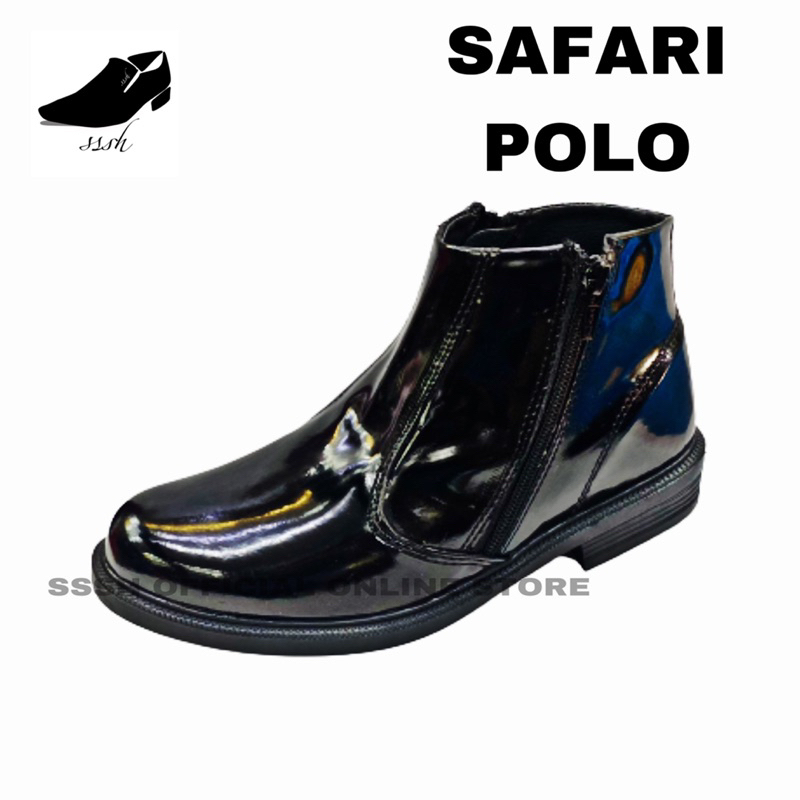 ORIGINAL SAFARI POLO Kasut Kilat Polis / PDRM Men Mid Cut Double Zip ...