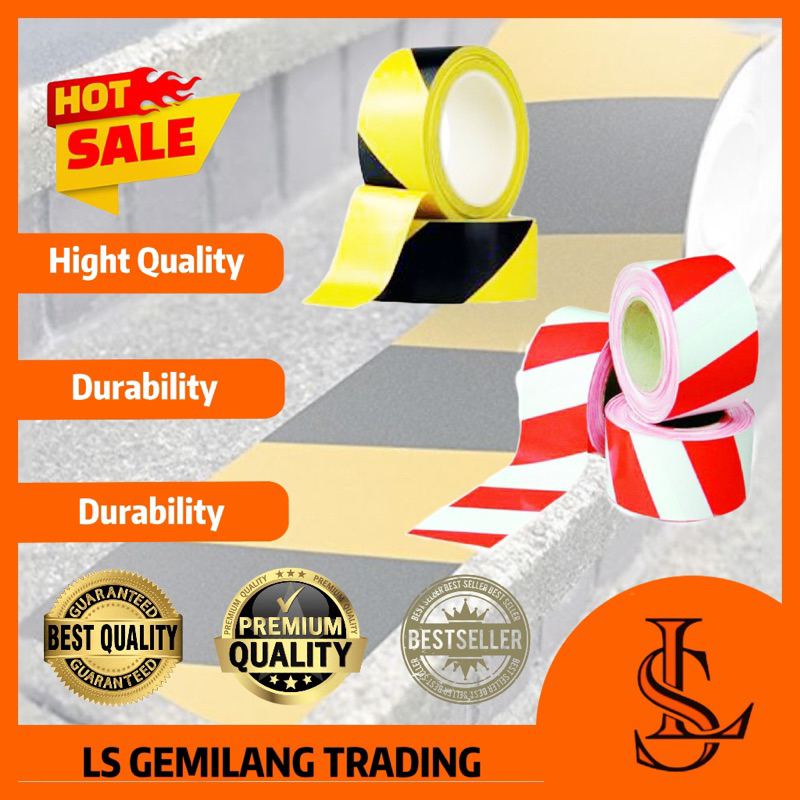 Black & Yellow/Red & White Hazard Warning Tape/Floor Tape/OPP Tape ...
