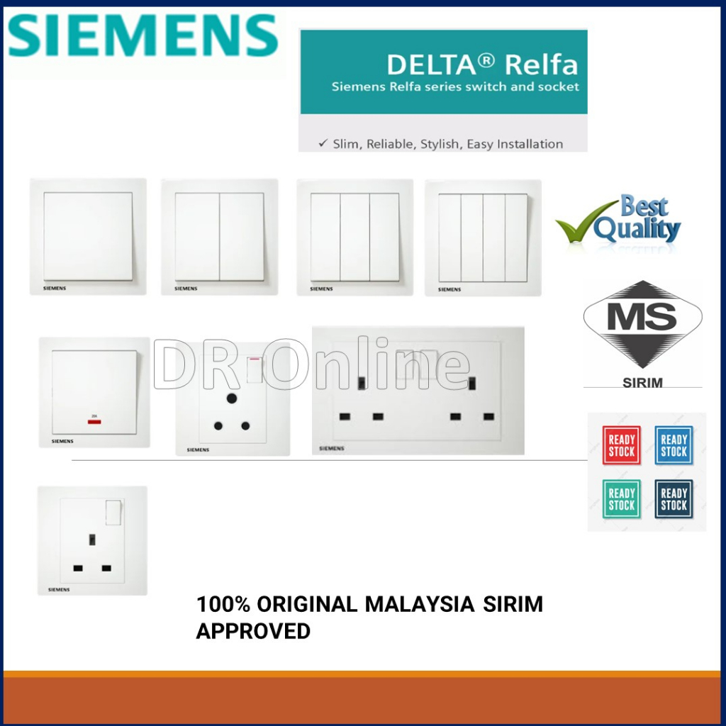 SIEMENS PVC SWITCHES 13A SWITCH 1GANG,2GANG,3GANG,4GANG,20A HEATER ...