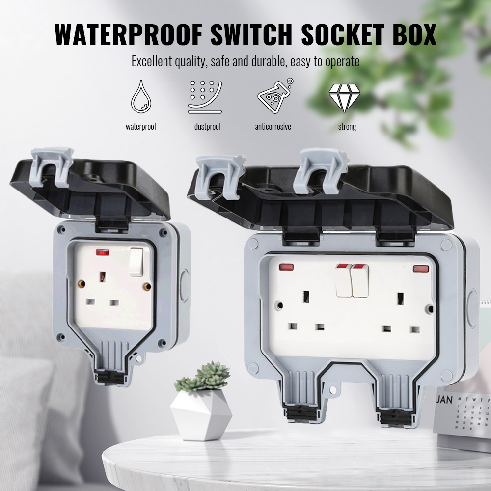 Weatherproof Cover / Waterproof Cover IP66 With 13A Socket Neon Wall ...