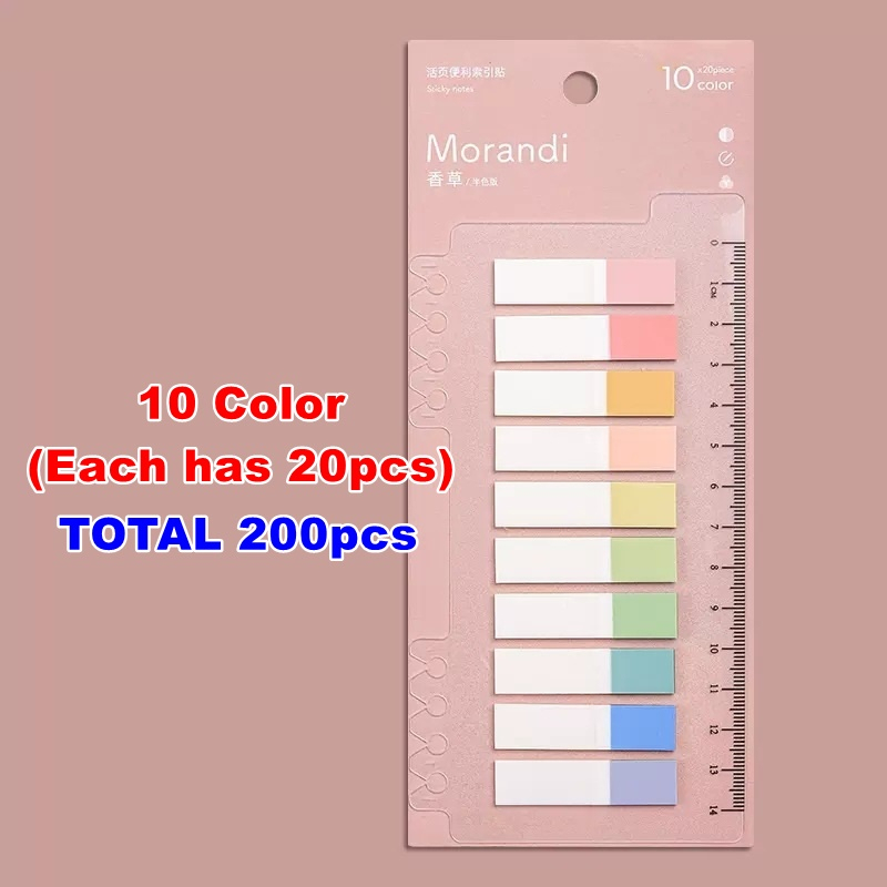 200pcs Retro Morandi Sticky Note Vintage Colorful Memo Pad Label ...