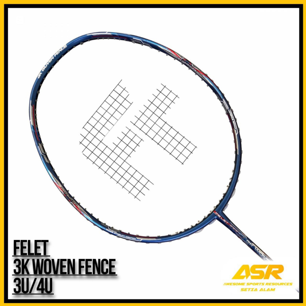 Felet Badminton Racket 3K Woven Fence ( Free Tali Yonex BG66 Ultimax ...