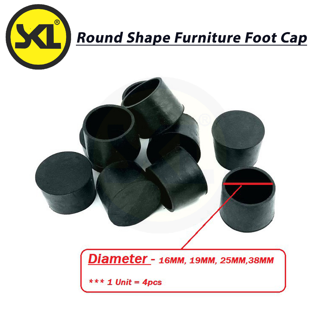 (4’s) Round Shape External Outer Rubber Cover Cap Furniture Foot Leg ...