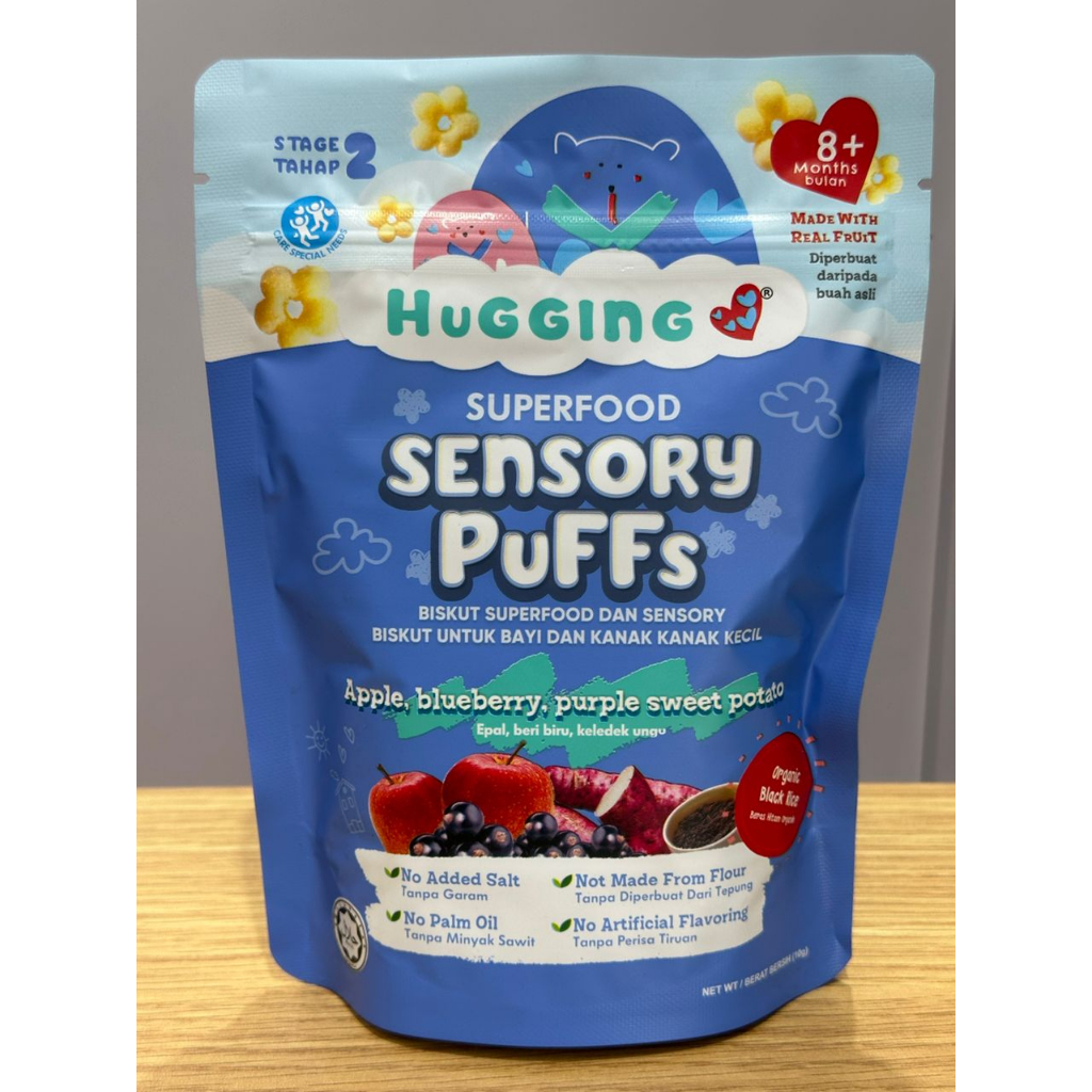 HUGGING LOVE SUPERFOOD SENSORY PUFFS (STAGE 2)- APPLE, BLUEBERRY ...
