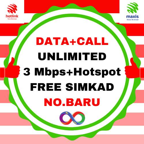 Simkad Hotlink Prepaid Sim Card Unlimited Internet Unlimited Call & Unlimited Hotspot | Shopee ...