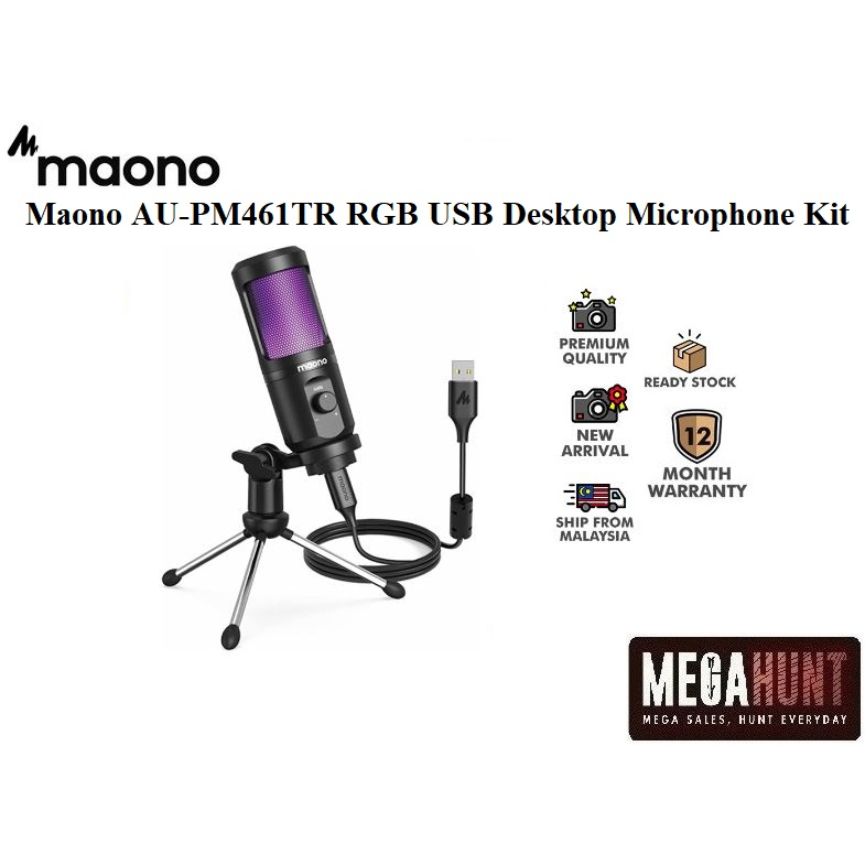 Maono AU-PM461 AU-PM461TR RGB USB Gaming Microphone Condenser ...