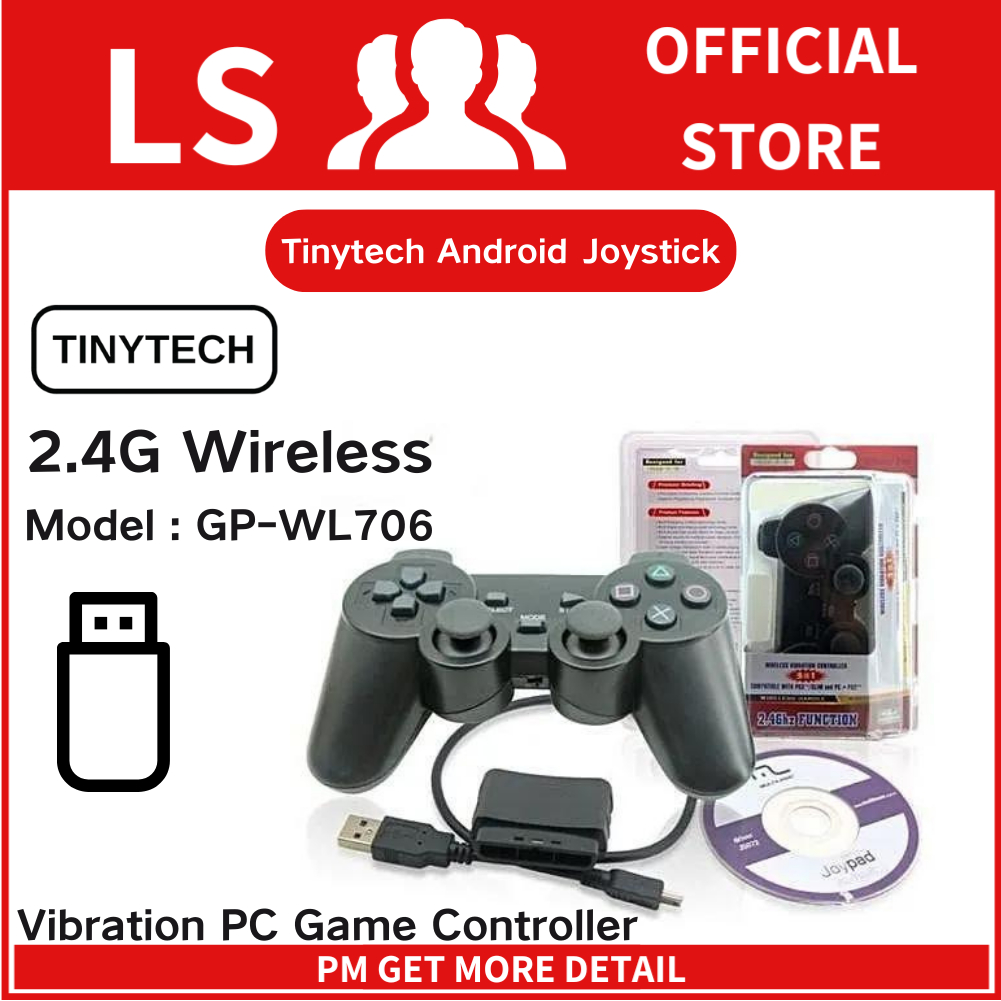 Tinytech GP-WL706 2.4GHz Wireless PC Game USB Joystick Controller For ...