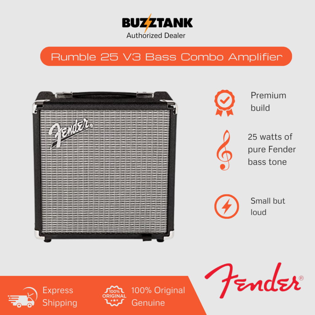 Fender Rumble 25 V3 Bass Combo Amplifier, 230V UK | Shopee Malaysia