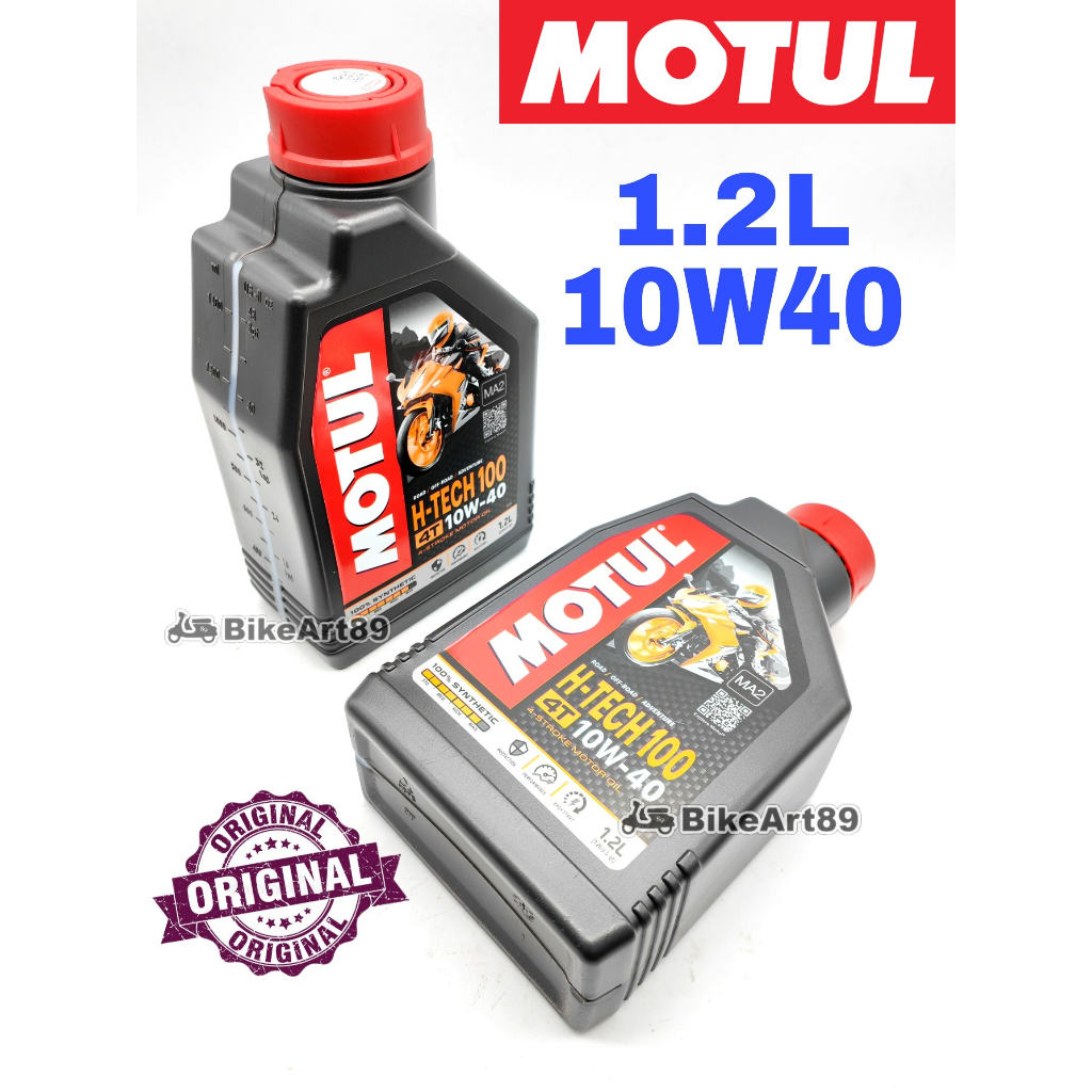 ENGINE OIL 1.2 LITRE 4T MOTUL H-TECH 100 LUBRICANT 10W-40 100% FULLY ...