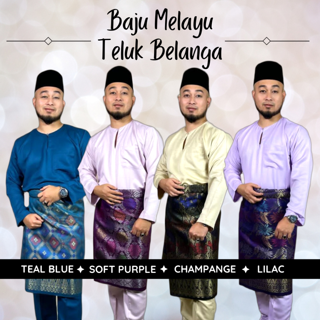 ZALISA BAJU MELAYU DEWASA TELUK BELANGA / BAJU JOHOR PESAK (TEAL BLUE ...