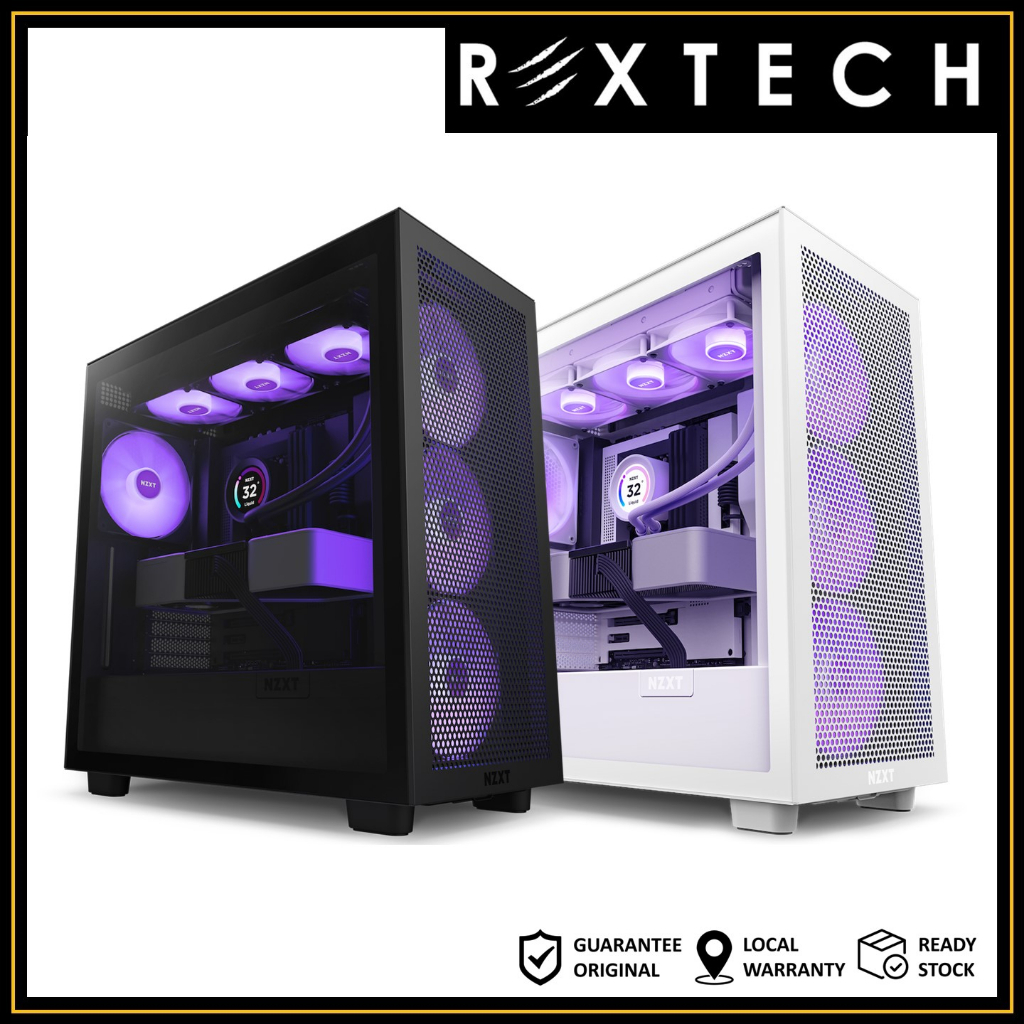 REXTECH NZXT H7 Flow RGB Mid Tower Airflow TG ATX PC CHASSIS / ATX CASE ...
