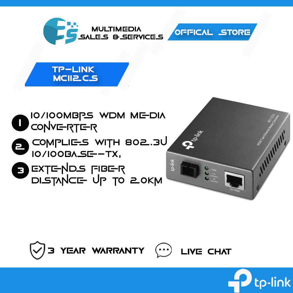 Tp-Link MC112CS 10/100Mbps WDM Media Converter | Shopee Malaysia