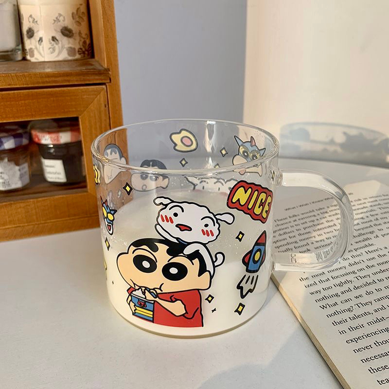 Crayon Shin Chan Milk Cup Cartoon Cute Girlish Transparent Water Cup ...