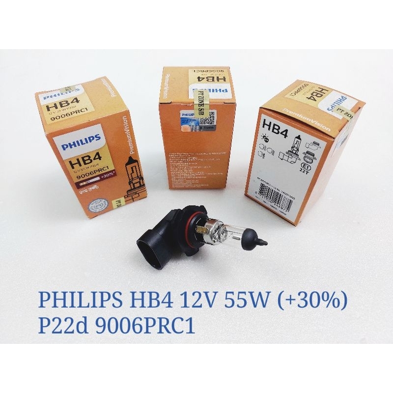 PHILIPS HB4 12V 55W (+30%) P22d PREMIUM VISION 9006PRC1 (1PC) | Shopee ...
