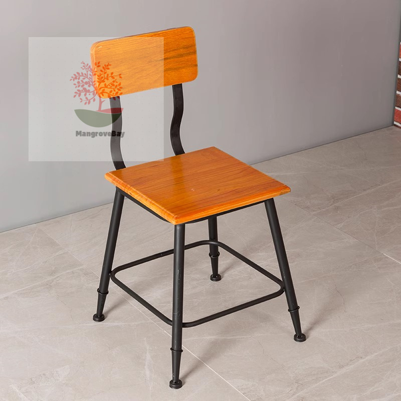 2 Units Solid Wood Back Rest Chair With Strong Steel Frame Restaurant ...