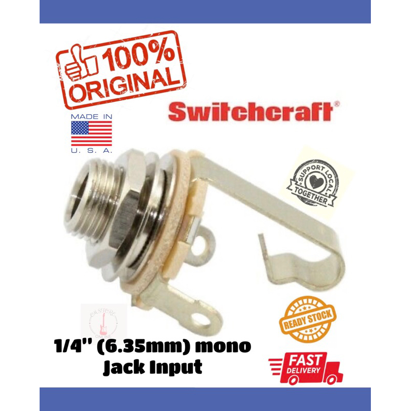 SWITCHCRAFT Mono/Stereo Jack Input for Electric Guitar 6.35mm Female ...