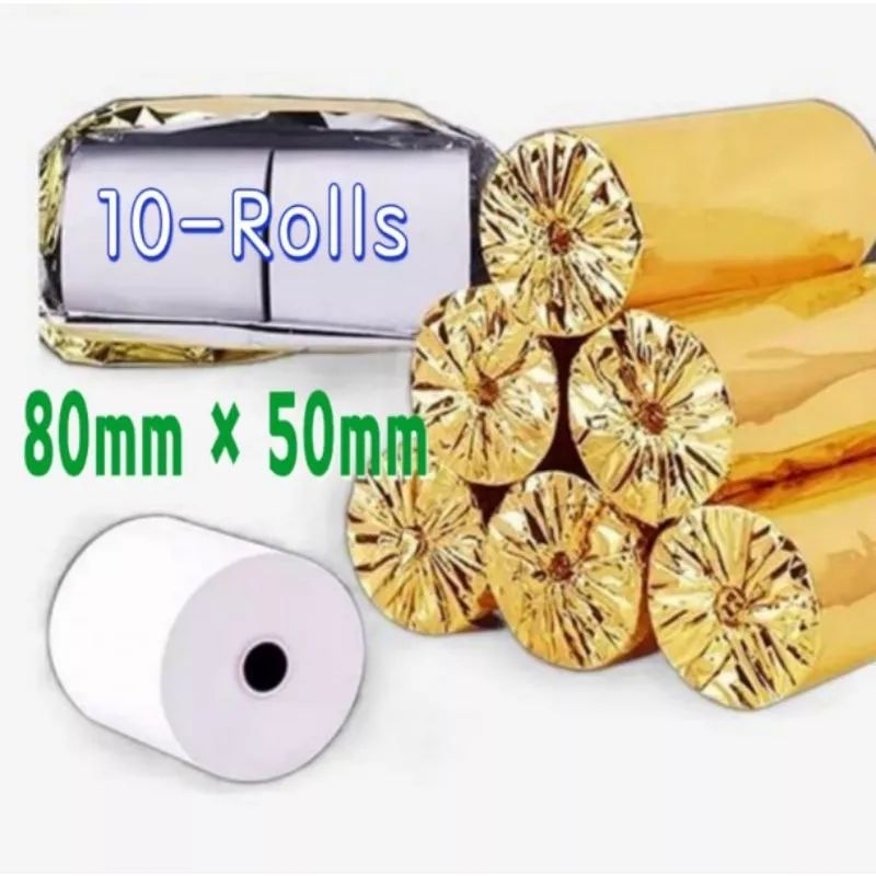 (10 ROLLS 80MM ) THERMAL ROLL PAPER 80MM X 50MM / 80MM X 60MM | Shopee ...