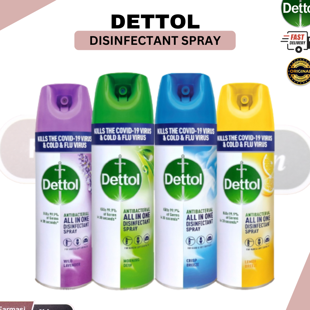 Dettol Disinfectant Spray Lemon Breeze/Morning Dew/Crisp Breeze/ Wild ...