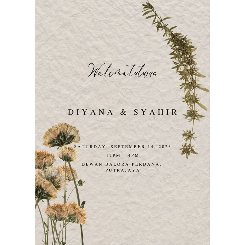#01 Pressed Flower Details - Wedding invitation digital card | Shopee ...