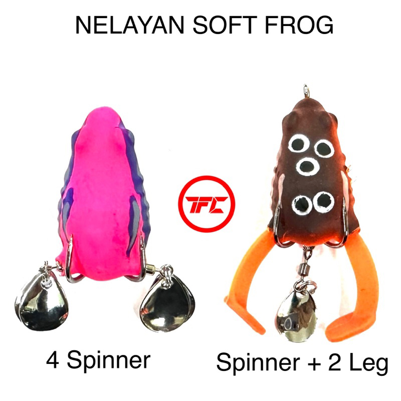 NELAYAN Rubber Soft Frog Lure Bait 45mm Spinner Leg Topa Killer ...
