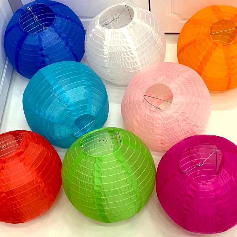 Colored Silk Cloth Lantern Outdoor Waterproof Nylon Cloth Lampshade ...