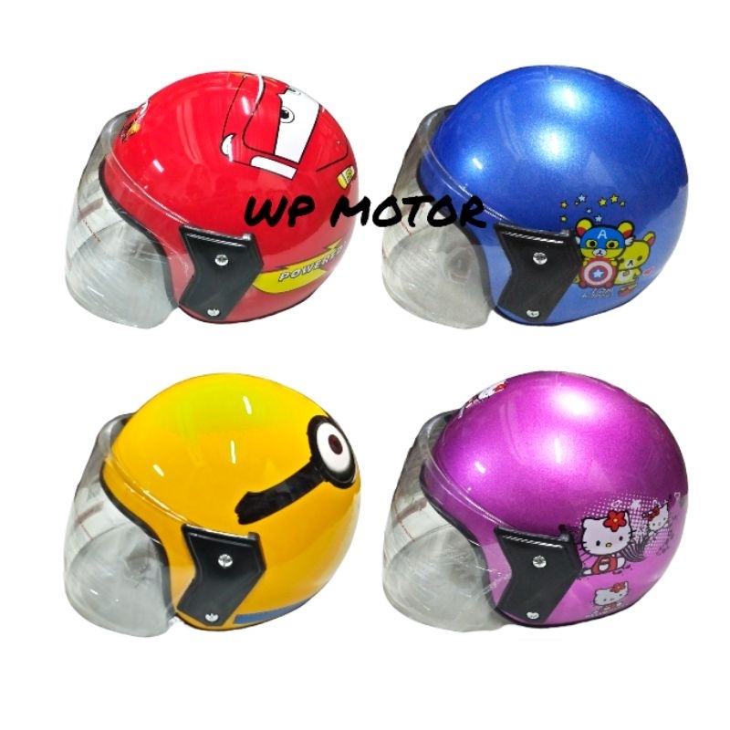 Helmet Budak/Topi Budak/Children Helmet (With Visor) [Red,Blue,Yellow ...