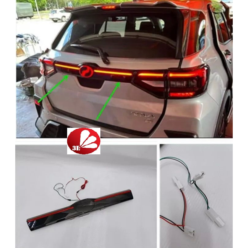 Perodua Ativa belakang hiasan LED dengan (berjalan selamat datang ...