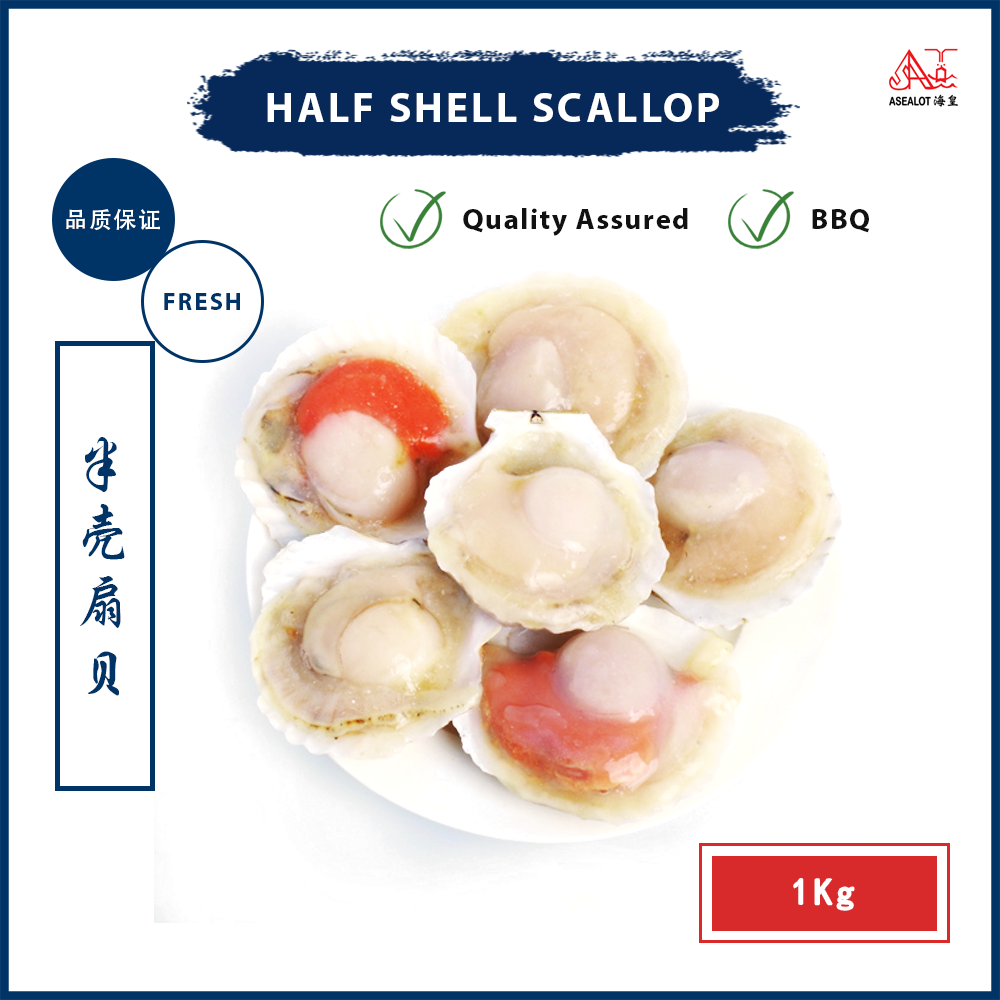Half Shell Scallop Roe 8/9 | 半壳扇贝 8/9 (1pkt = 1Kg±) | Shopee Malaysia