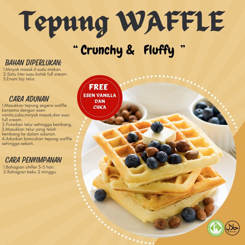 TEPUNG WAFFLE CRUNCHY & FLUFFY 1KG | Shopee Malaysia