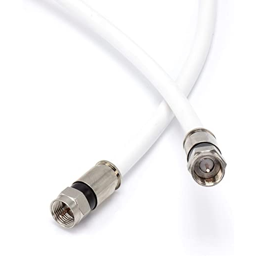 HDFrequency 12-Feet Solid Copper RG6 Coaxial Cable, White (HDF3300 ...