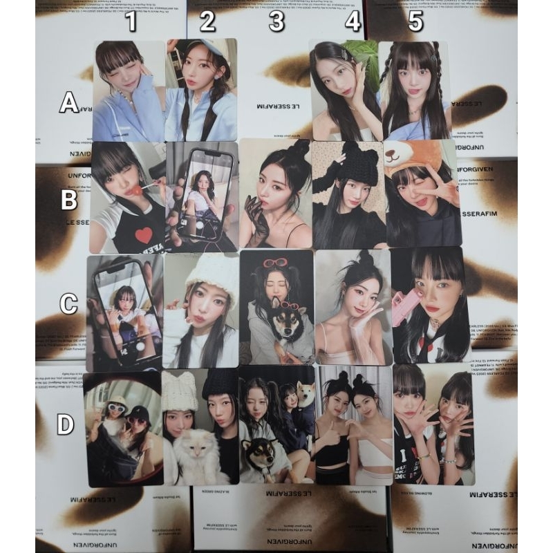 LE SSERAFIM Unforgiven Weverse album QR PC Photocard Chaewon Sakura Yunjin Kazuha Eunchae ...