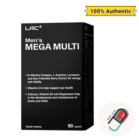 LAC Men's Mega Multi (90 Caplets) (Exp Date: 3/25) | Shopee Malaysia