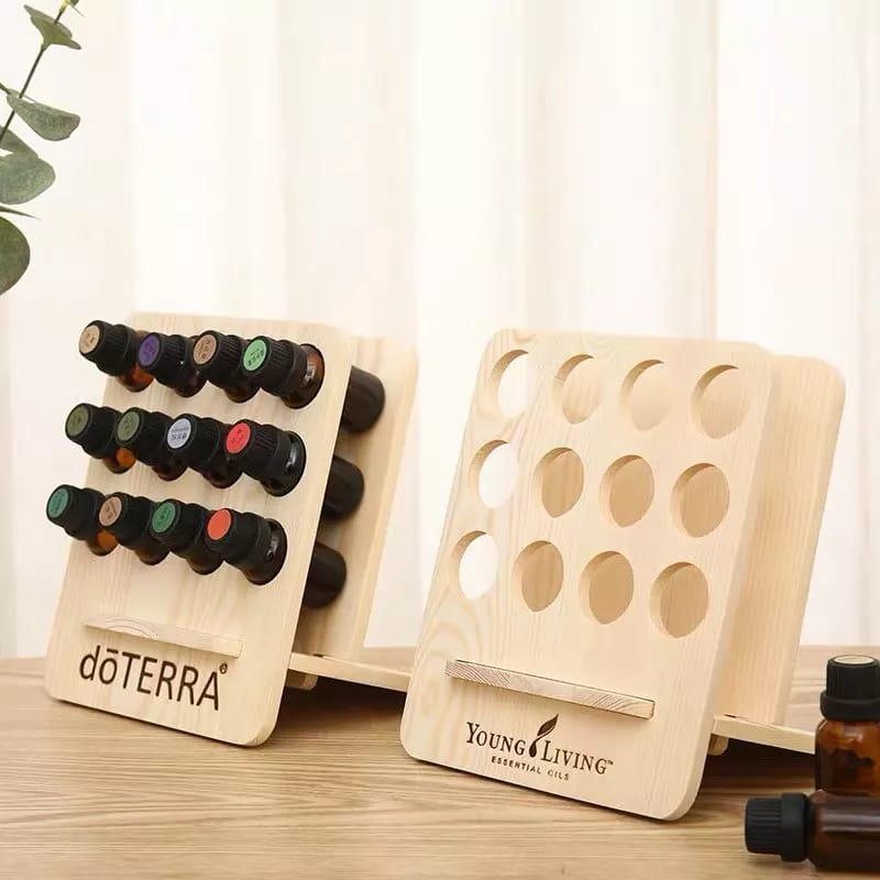 ESSENTIAL RACK OIL 15ml Storage Rack Display Rack /12 Hole Wooden ...