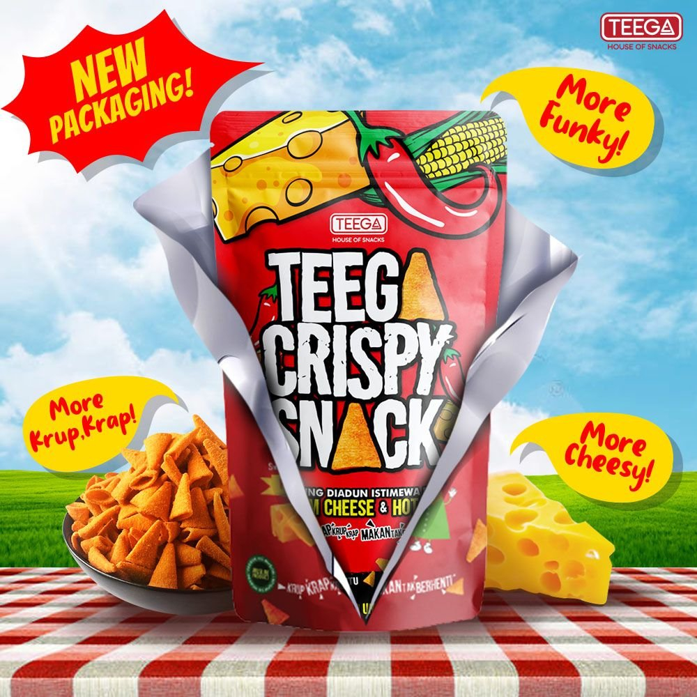 Teega Crispy Snack Cheese Murah & Viral Kudap2 SEDAP 100g dan 200g ...