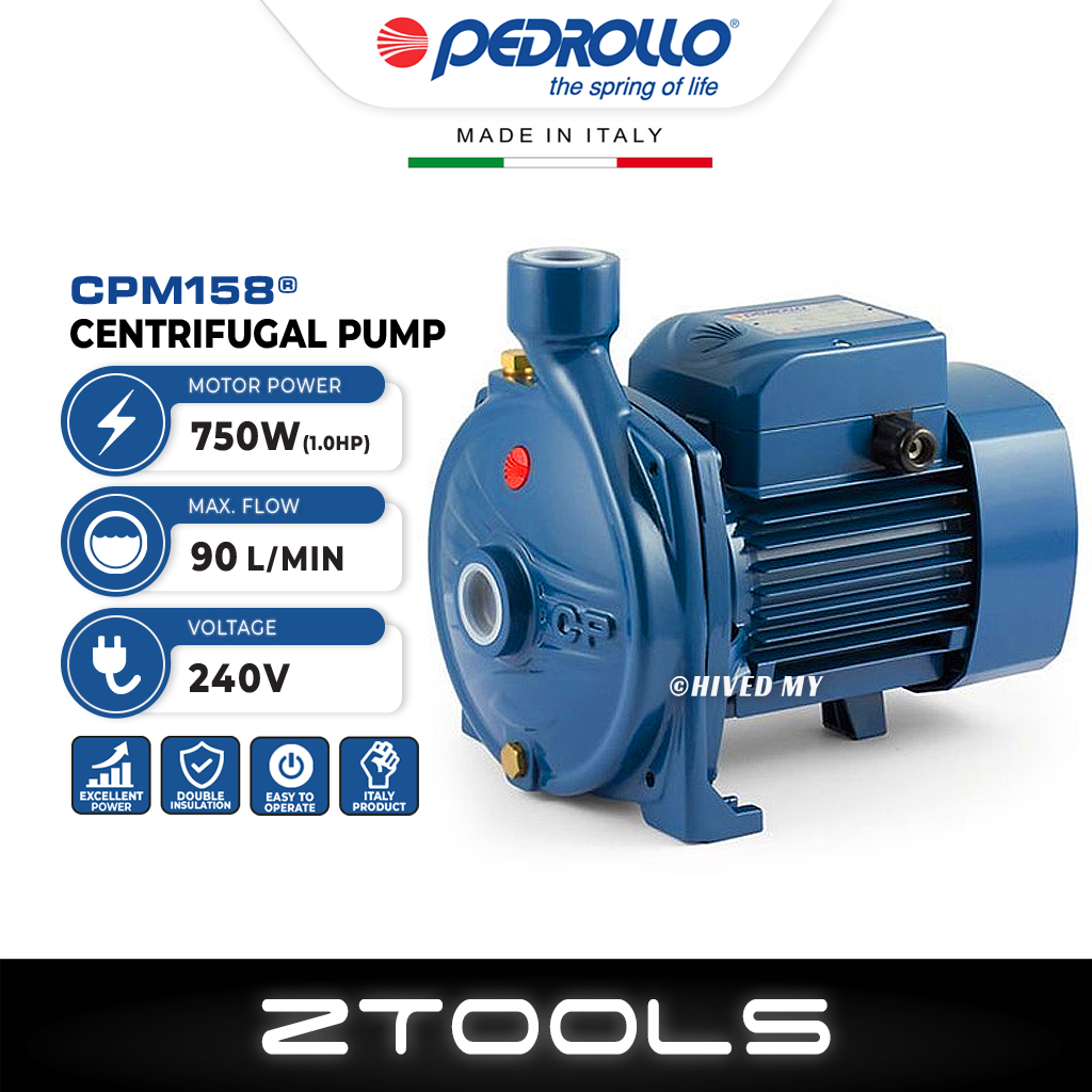 (ITALY) Pedrollo 1HP Centrifugal Water Pump CPm158 | Pam Air Kebun ...