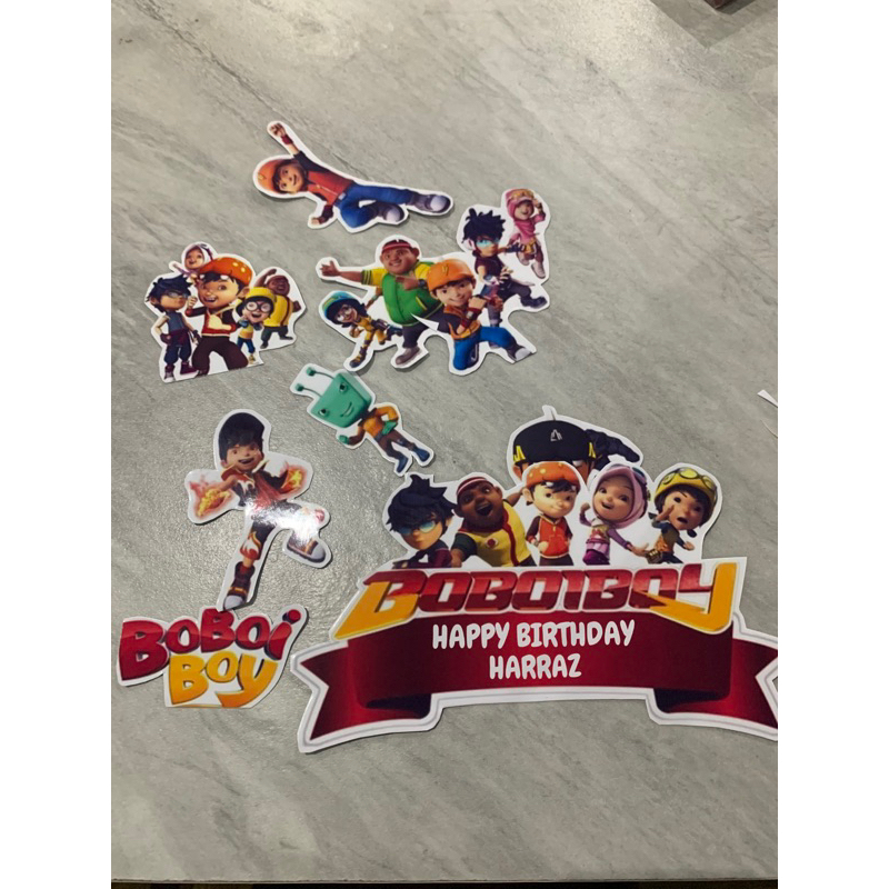 Boboboi Happy Birthday Decoration Set Cake Topper | Shopee Malaysia