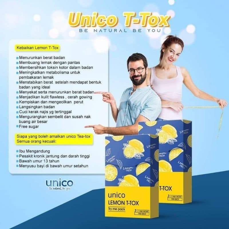 Unico Lemon T-tox Box Trial (4 sachet) | Shopee Malaysia