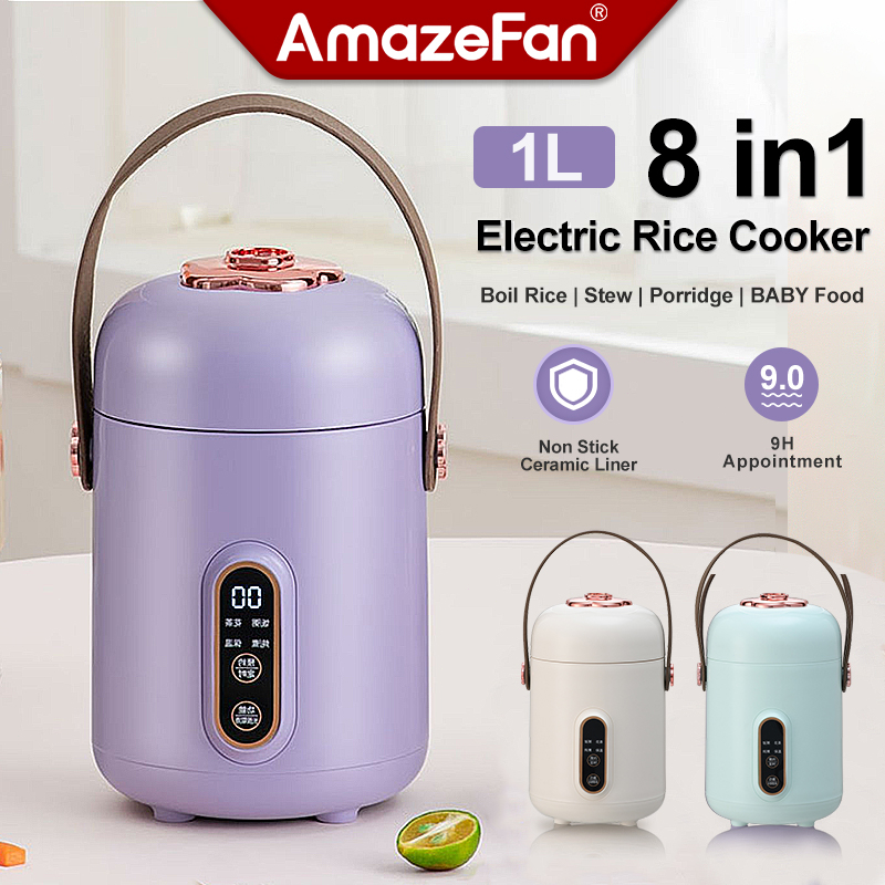 8 in1 Mini Multi Cooker Portable Rice Cooker Baby Food Pot Congee Soup ...