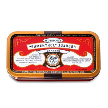 Hudson's Eumenthol Jujubes Tin 50g (Classic | Honey Lemon | Fresh Mint ...