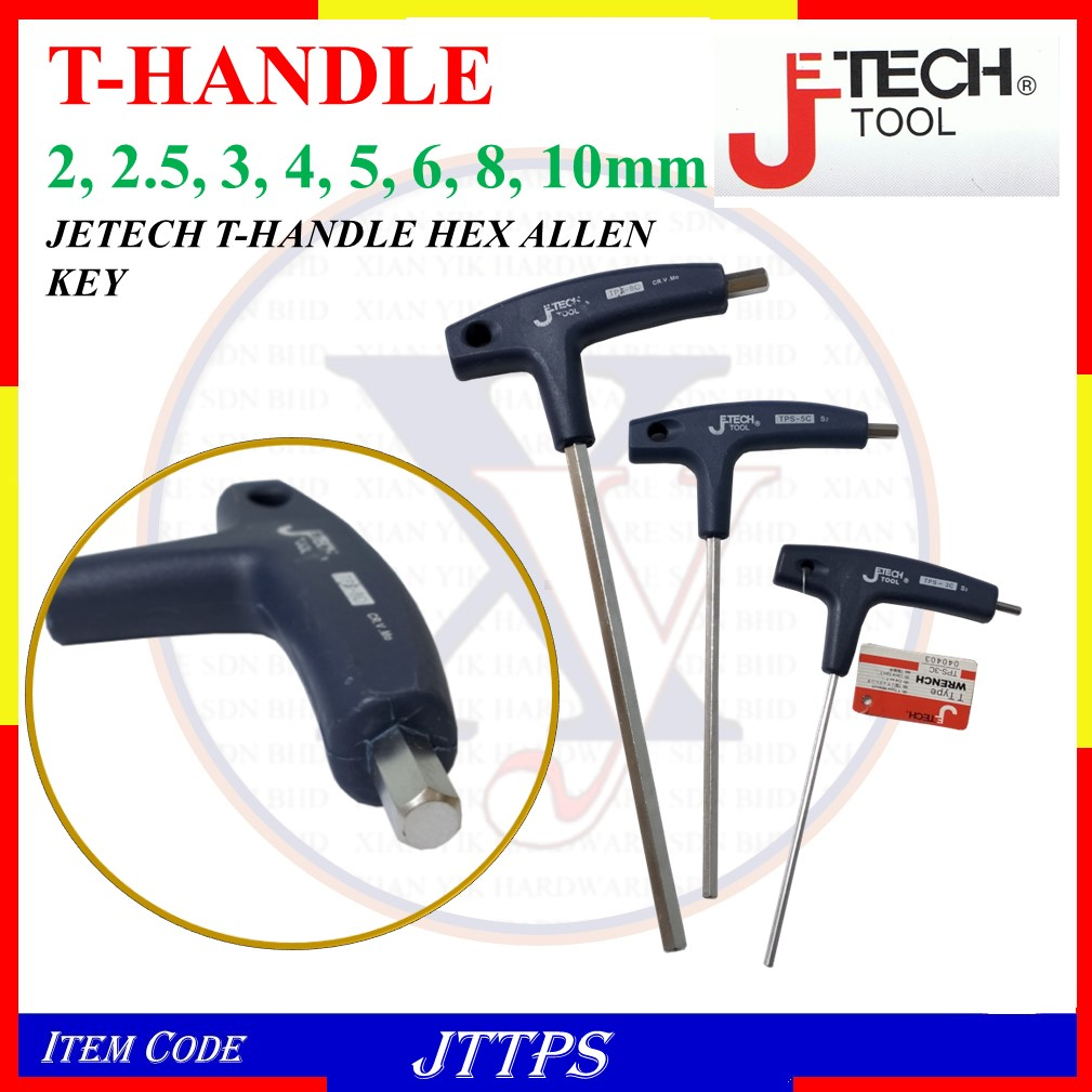 JTTPS JETECH METRIC TWO WAY T HANDLE HEX ALLEN KEY HEXAGON DRIVER T ...