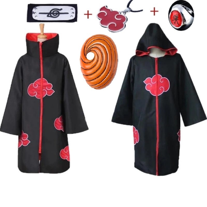 Akatsuki Uchiha Tobi Obito Akatsuki Cosplay Costume Cloak Mask ...