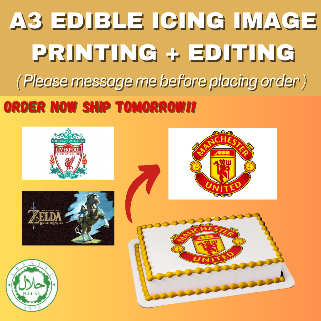 [A3] Custom Edible Icing Image Printing + Edit [Halal] Icing Image for ...