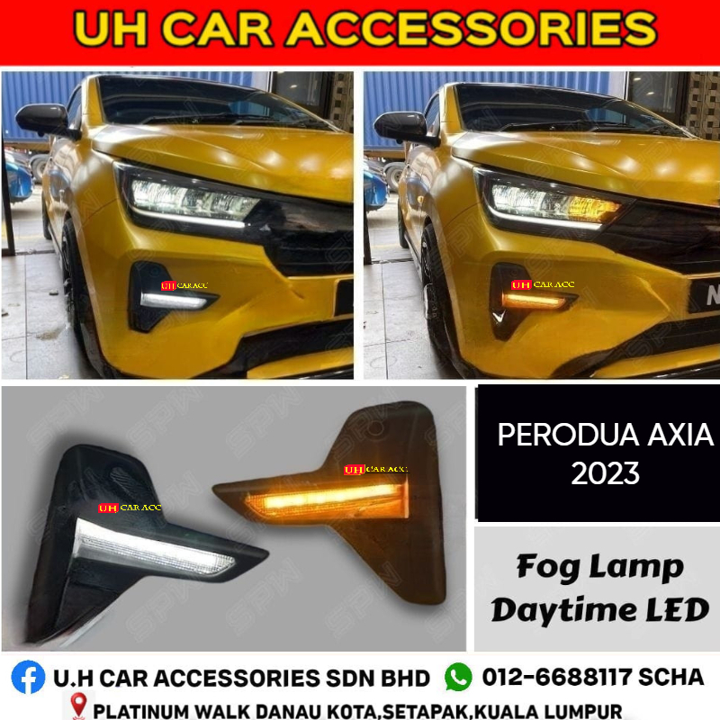 PERODUA AXIA 2023 NEW AXIA LED DAYTIME RUNNING LIGHT FOGLAMP FOGLIGHT ...