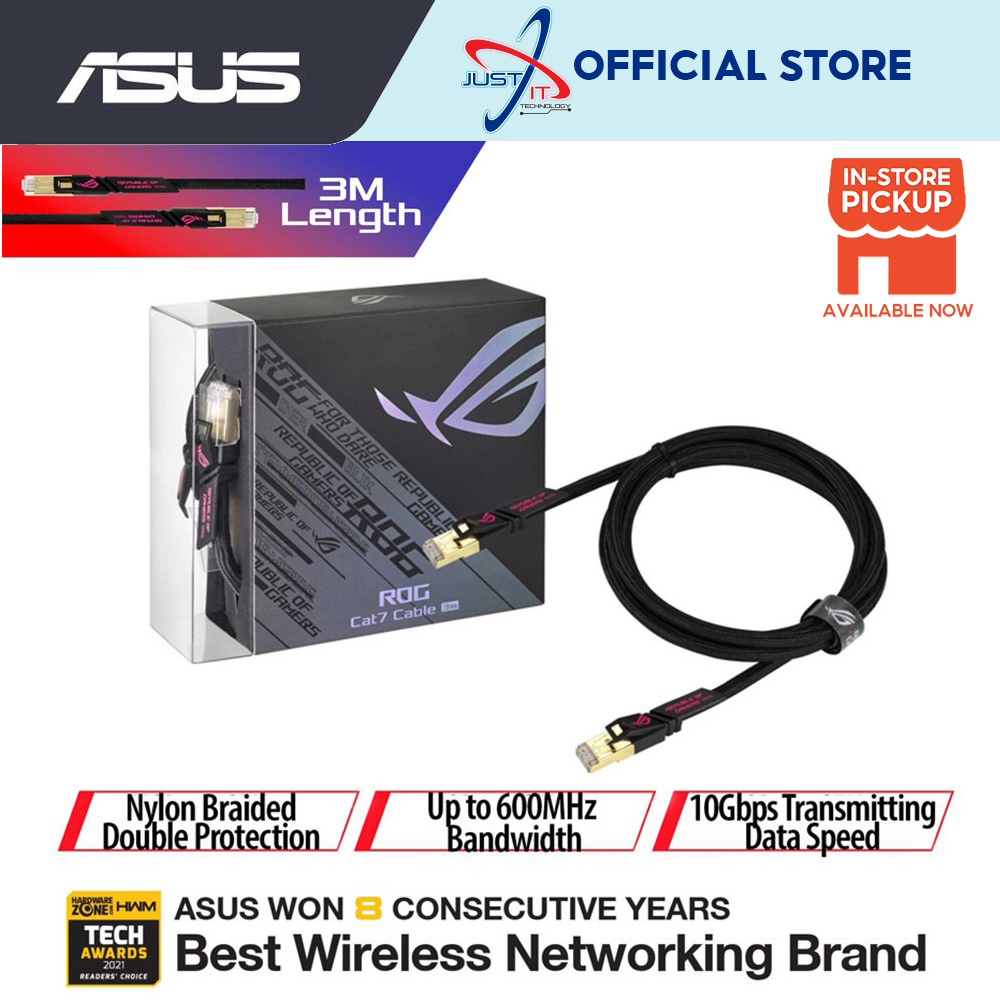 ASUS ROG Cat7 Ethernet Cable Gaming LAN Network Cable High Speed ...