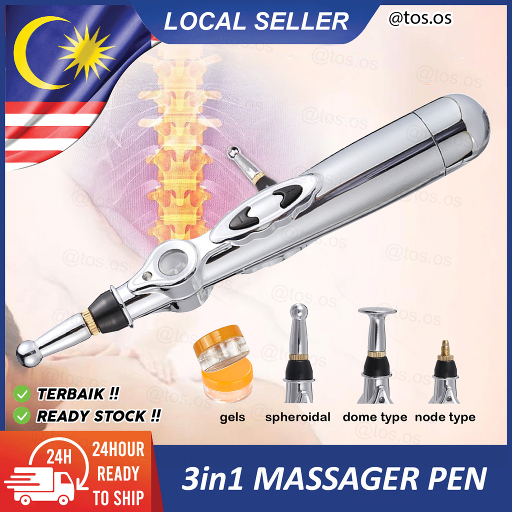3in1 Electronic Meridian Acupuncture Point Massage Pen Therapy Pain ...