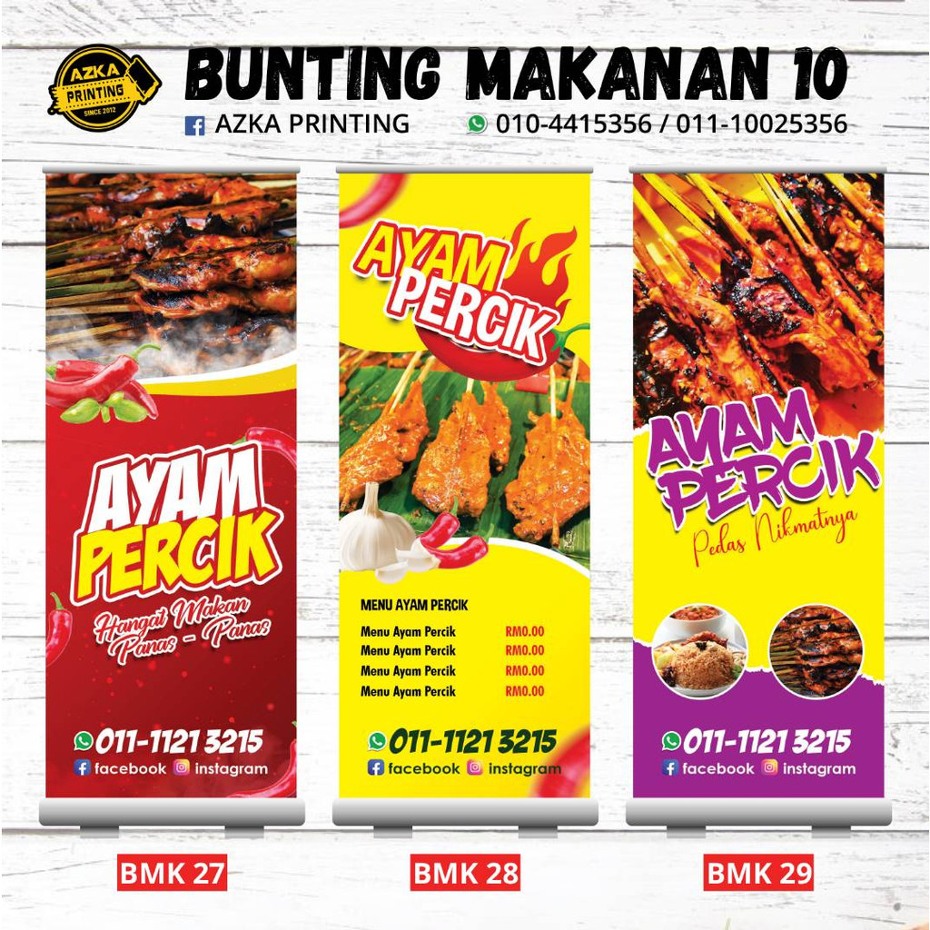 BUNTING MAKANAN PASAR MALAM 🔥 Harga Kilang ‼️ BUNTING PRINTING MURAH ...