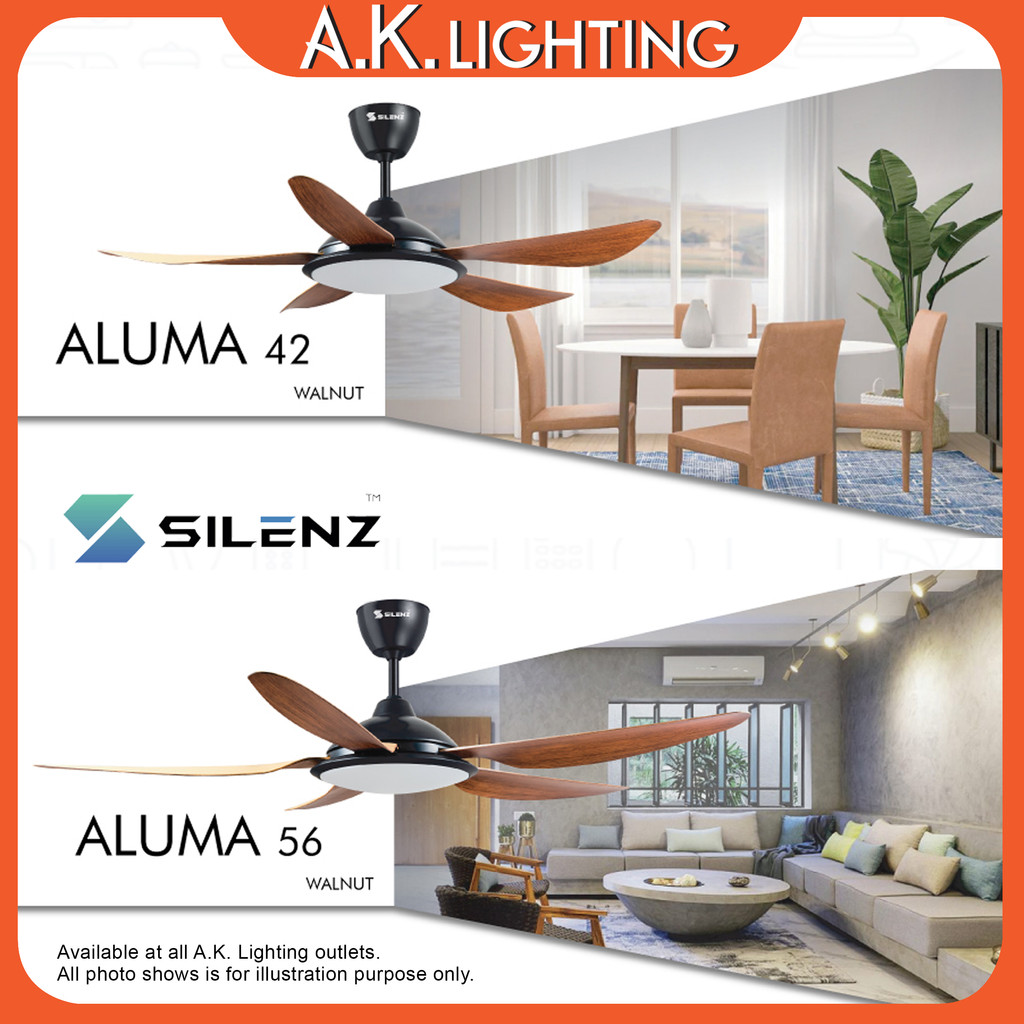 Silenz Aluma LED Ceiling Fan 42"/56" Remote Control | Shopee Malaysia