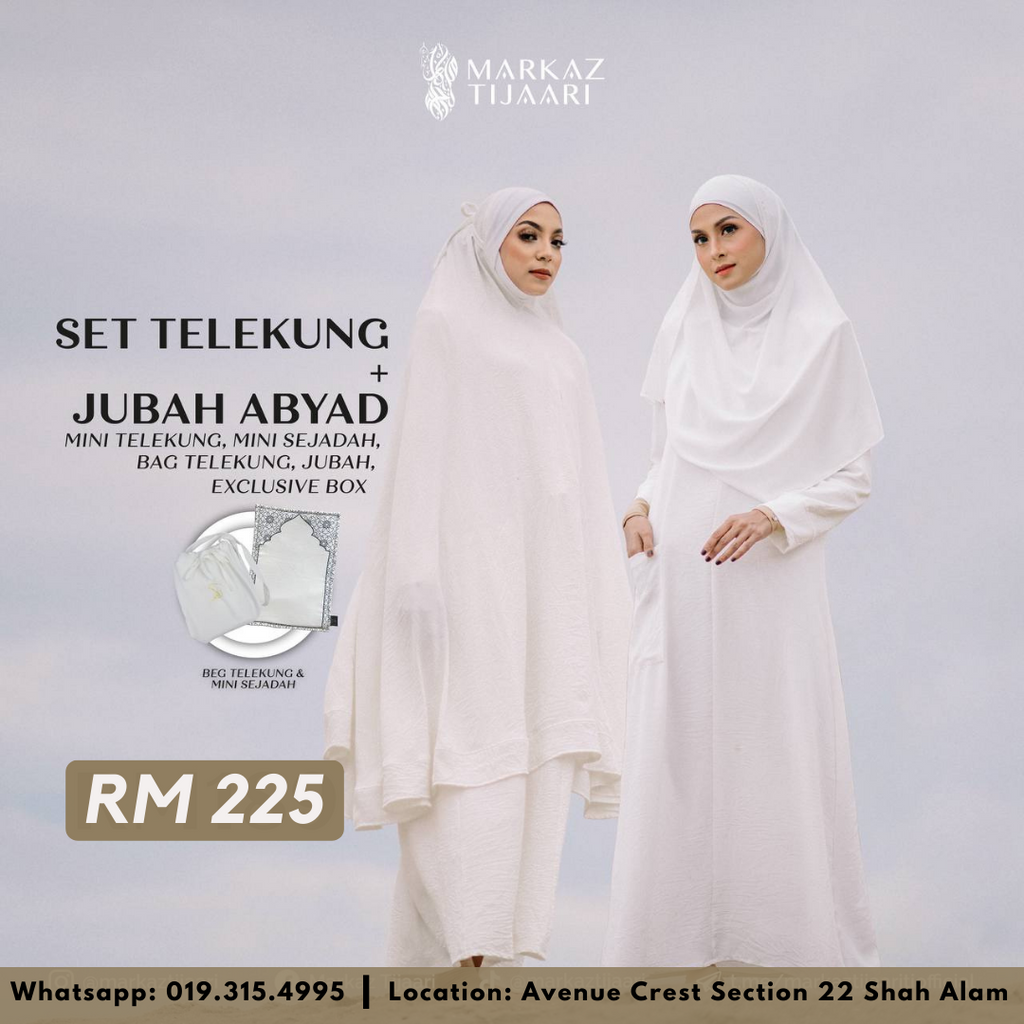 SET TELEKUNG DAN JUBAH NUNHA MARKAZ TIJAARI BY NEELOFA (SET TELEKUNG/MINI SEJADAH) | Shopee Malaysia