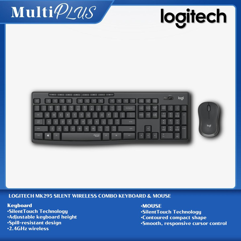 Logitech Mk295 Silent Wireless Combo Keyboard And Mouse Shopee Malaysia
