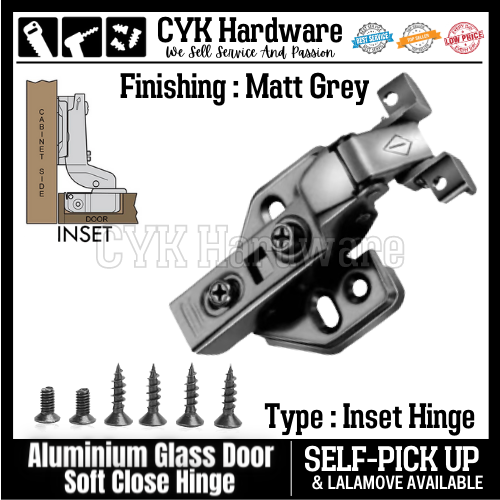 Full / Half / Inset Overlay 5/8'' Aluminium 250 Frame Glass Door Hinge ...